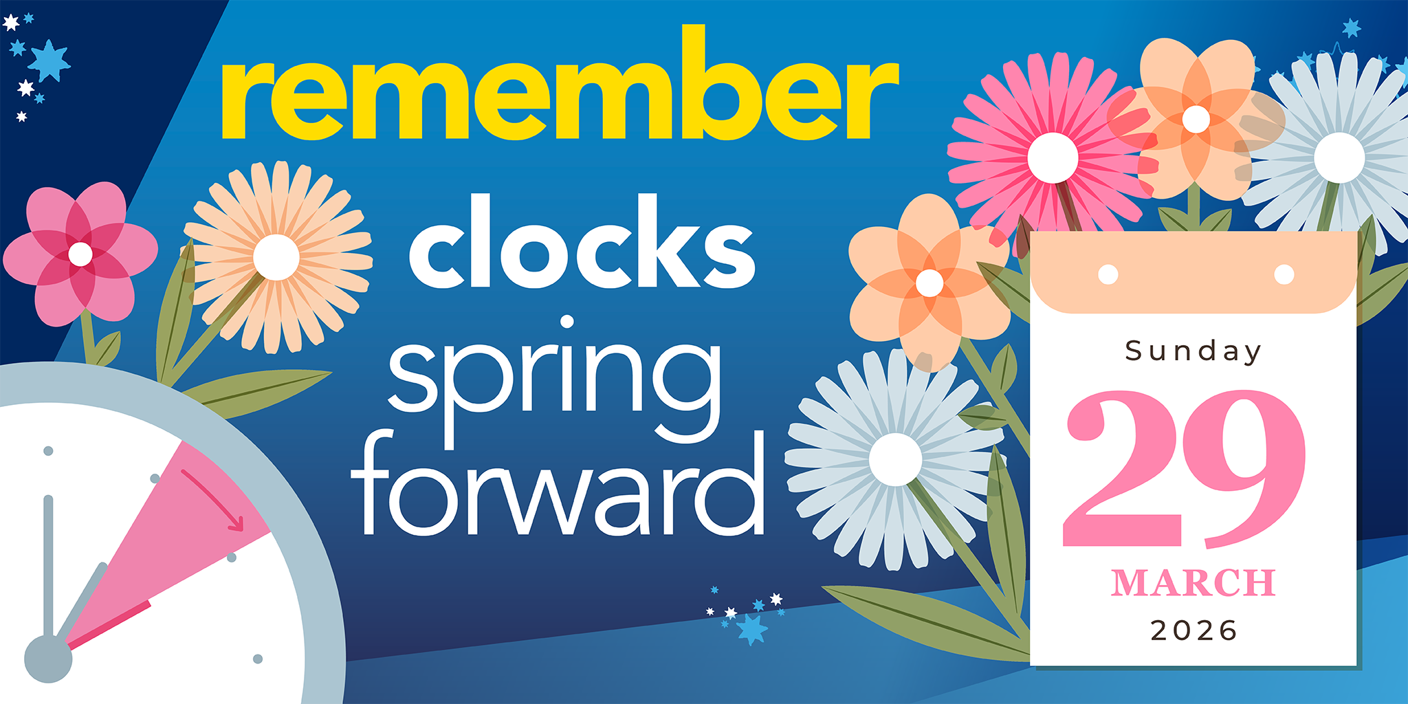 Don't forget, clocks spring forward this weekend - Bluestar