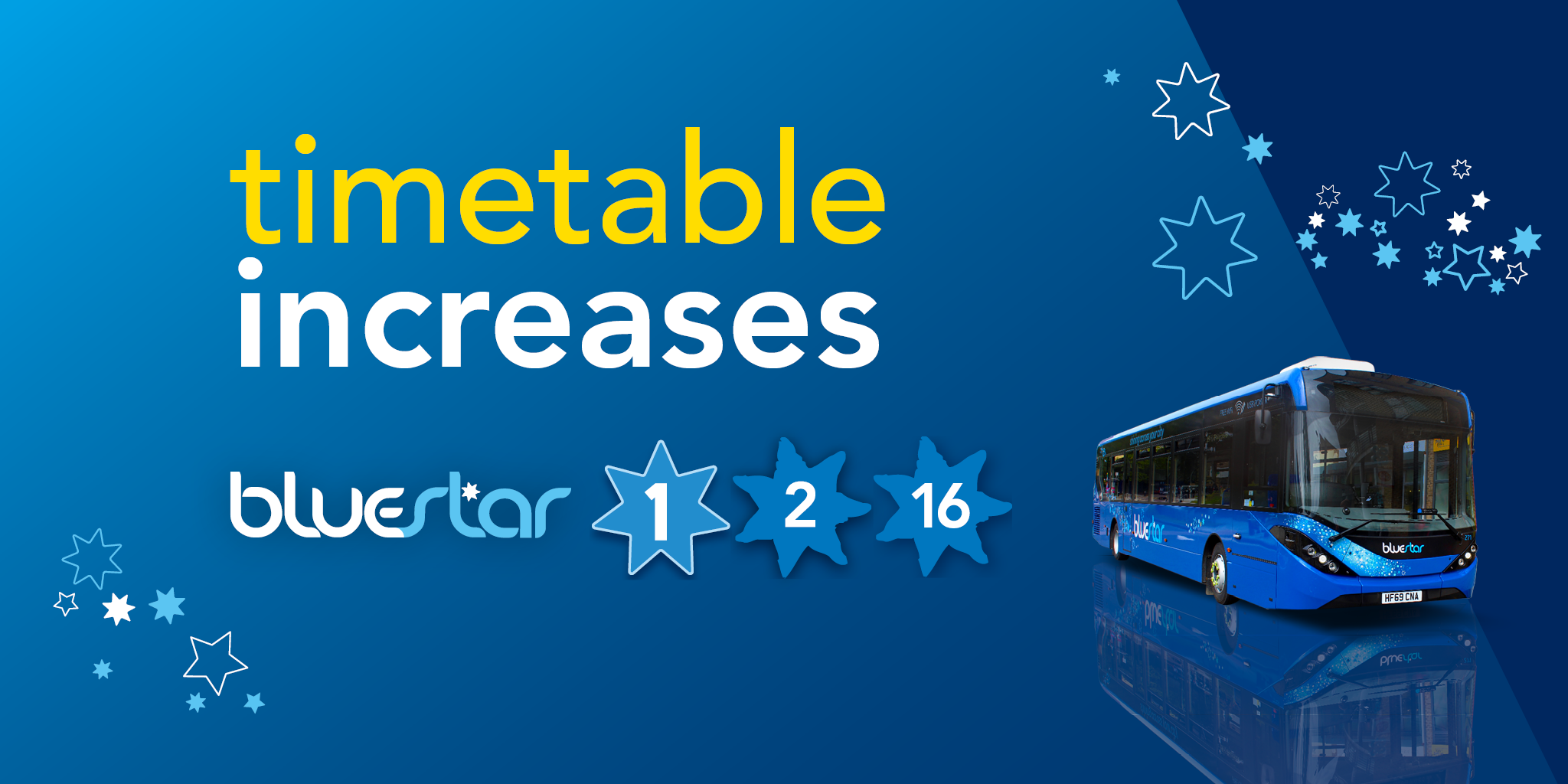 Timetable Increases from Sunday 27th February - Bluestar