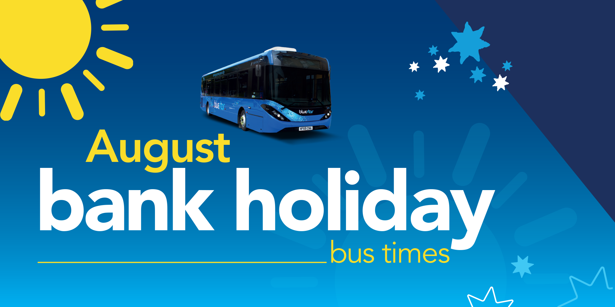 Bank Holiday running times - 28 August - Bluestar