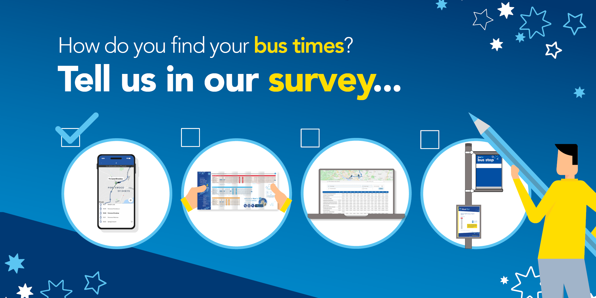 How do you find your bus times? - Bluestar